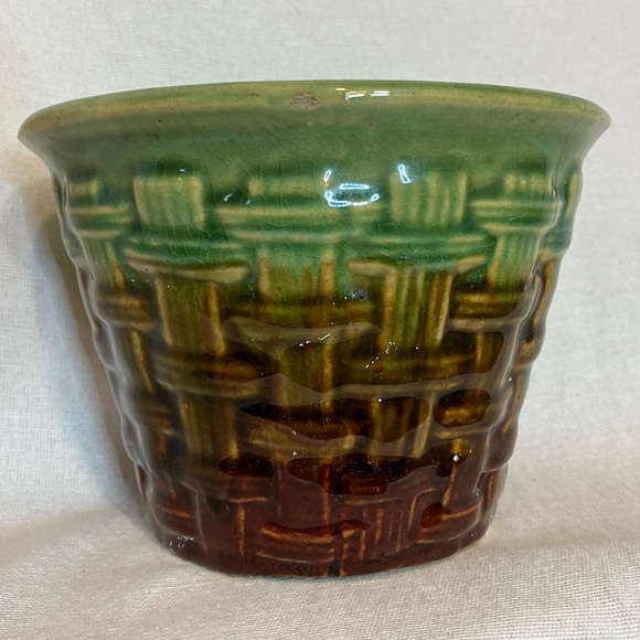 Other | Vintage Hull Pottery Planter Pot C195s Gradient Basket Weave ...